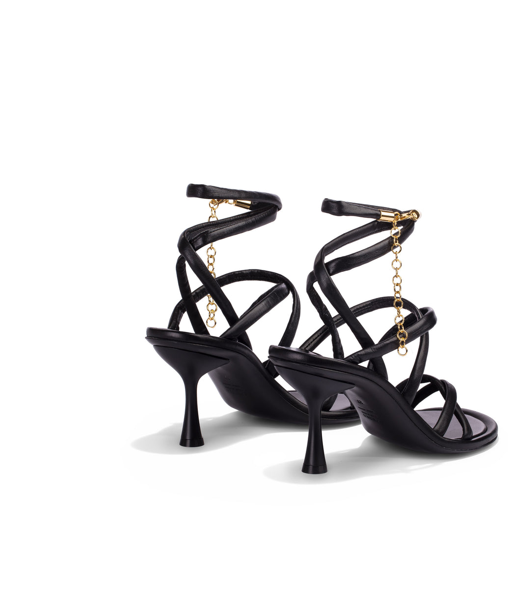 Black nappa leather sandals | Loriblu