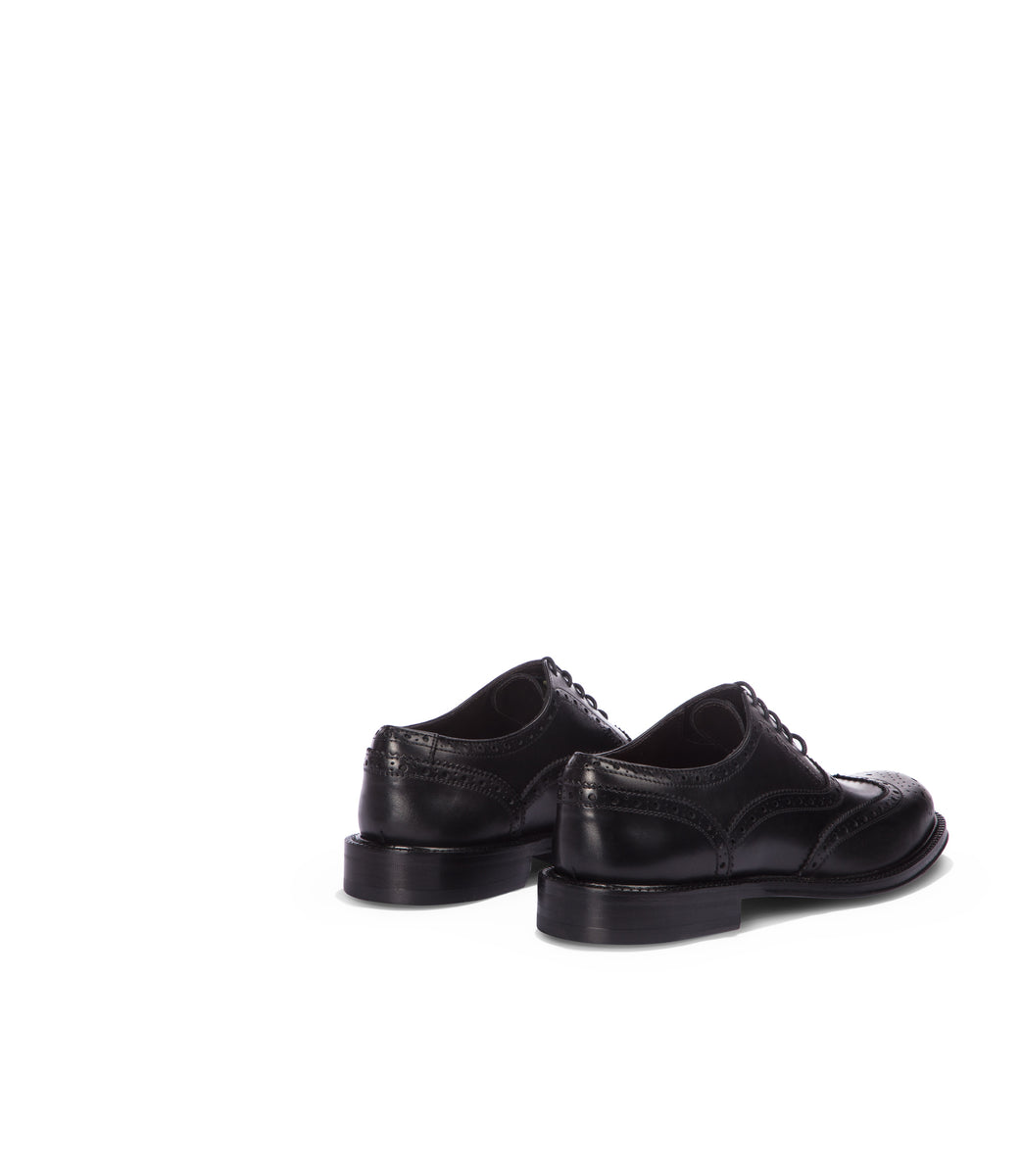 Black leather brogue oxford shoes | Loriblu